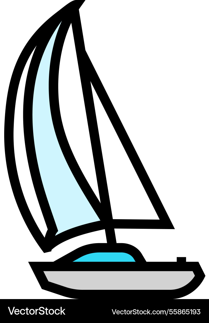 Sails full sailing sport color icon Royalty Free Vector