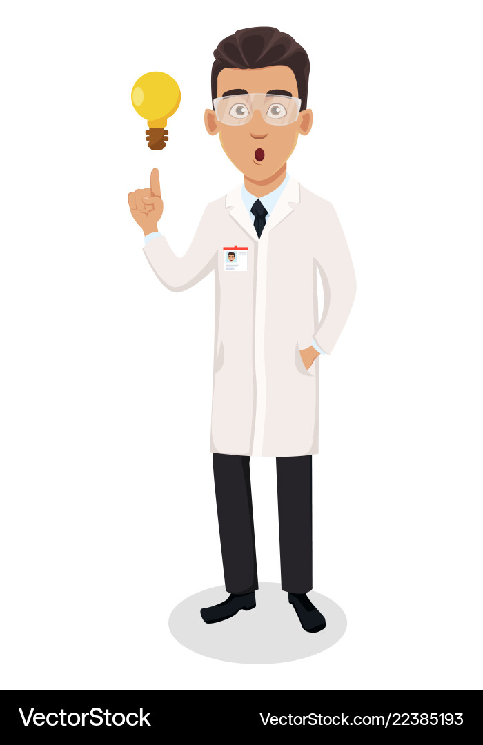 Scientist man handsome cartoon character Vector Image