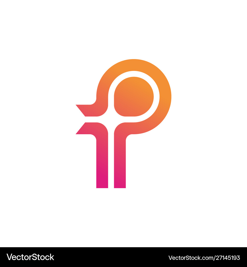 Simple letter p logo design Royalty Free Vector Image