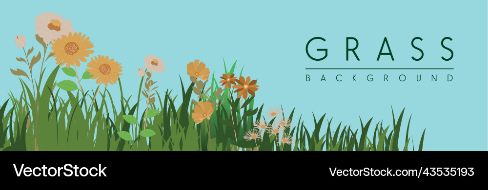 Spring Grass & Flower Border Royalty Free Vector Image