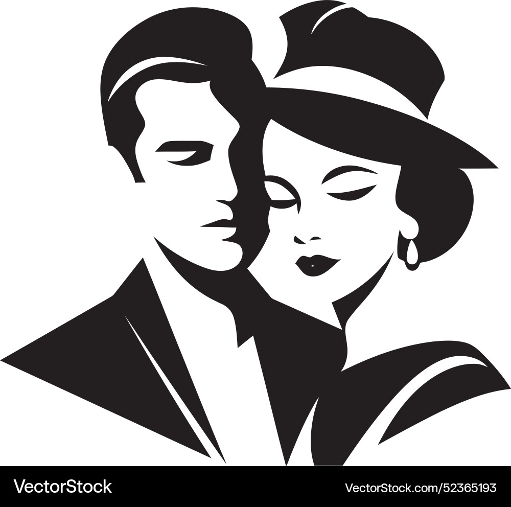 Visual poetry dynamic couple narrativesexpressive Vector Image