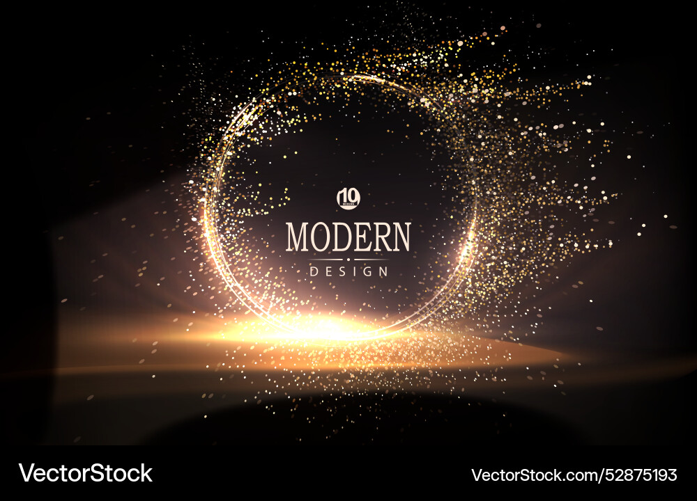 With round abstract golden frame Royalty Free Vector Image