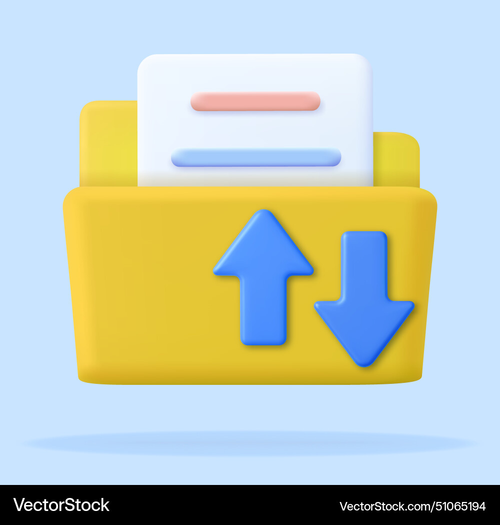 3d folder icon Royalty Free Vector Image - VectorStock