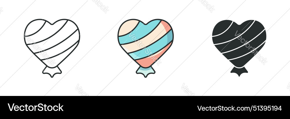 Candy heart icon symbol isolated on white Vector Image