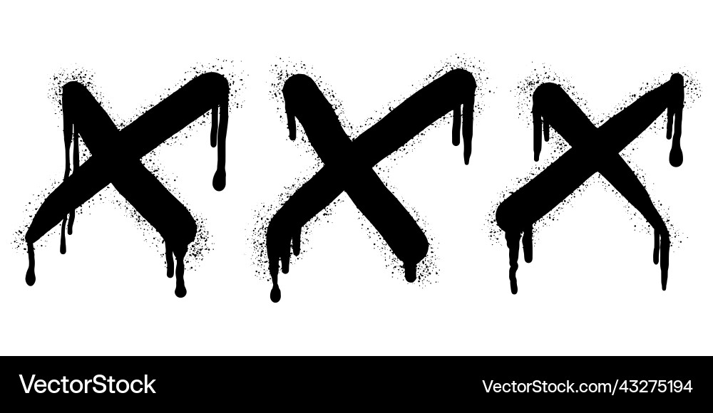 Collection of spray painted graffiti check mark Vector Image