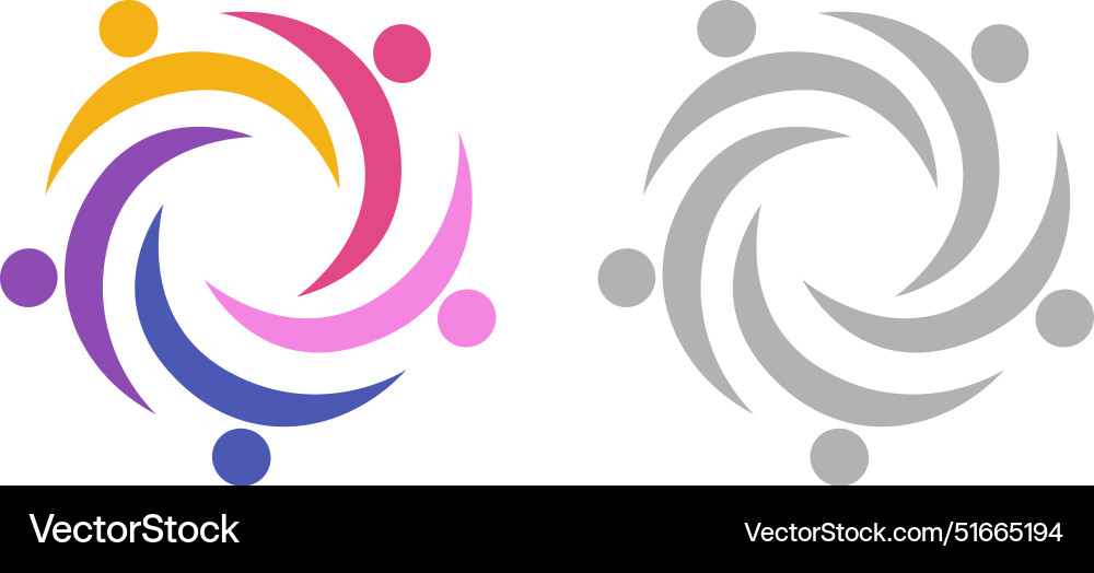 Coworking people team teamwork union logo Vector Image