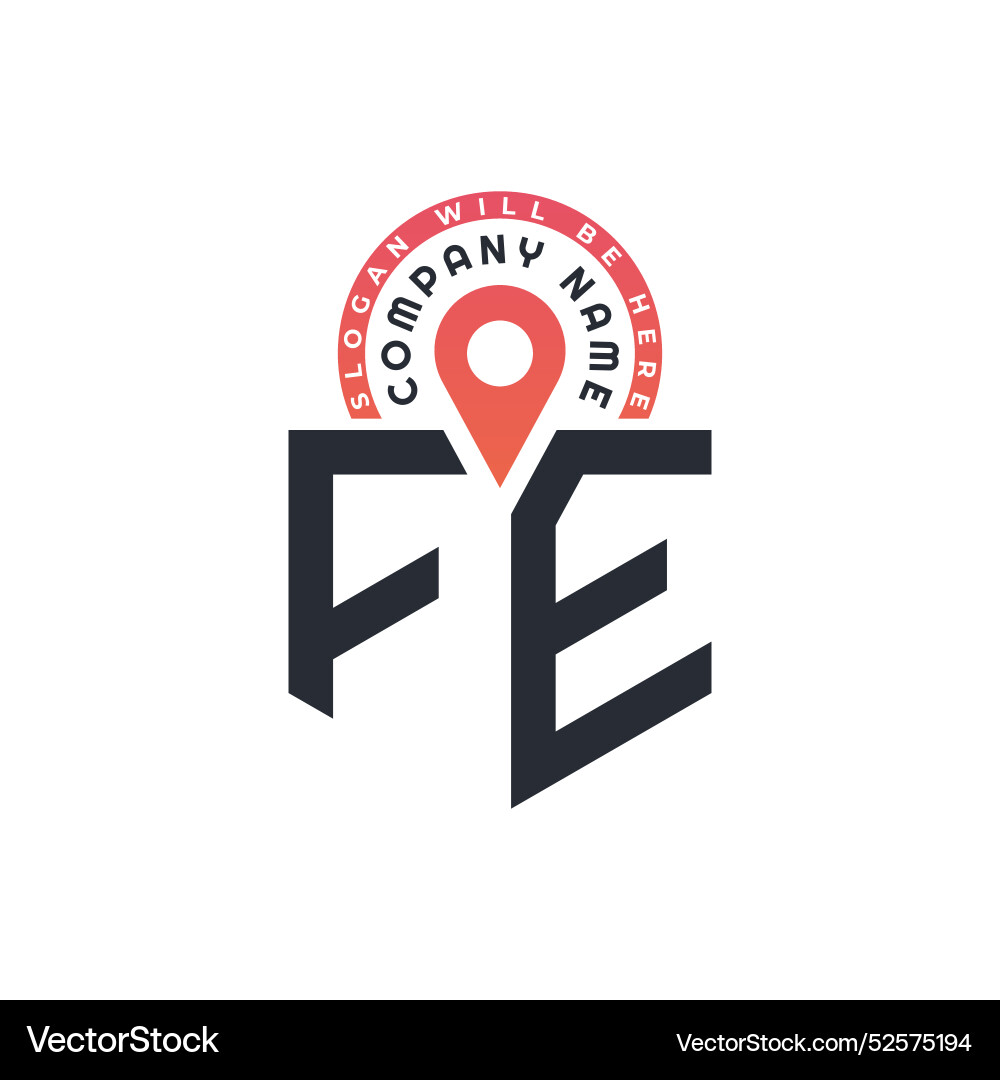 Fe location logo design for human resources Vector Image