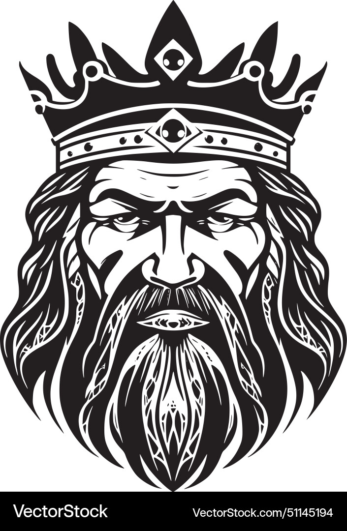 King - minimalist and flat logo Royalty Free Vector Image