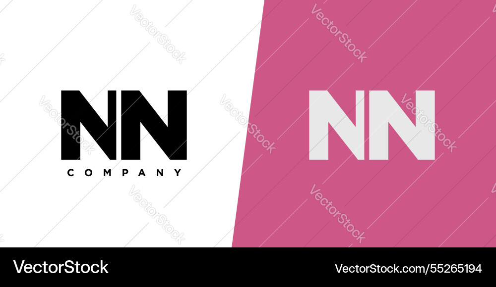 Letter n and nn logo design template minimal Vector Image