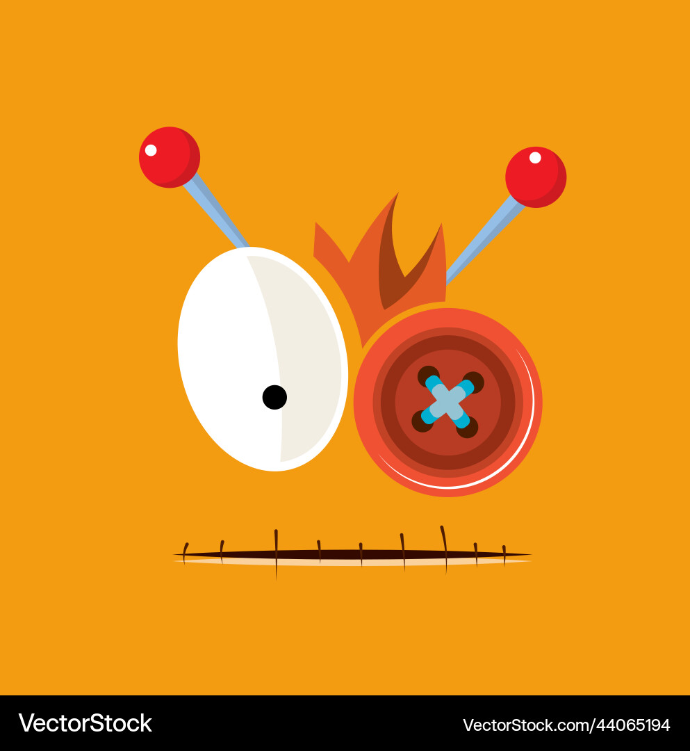 Monster square face deadly expression cartoon Vector Image