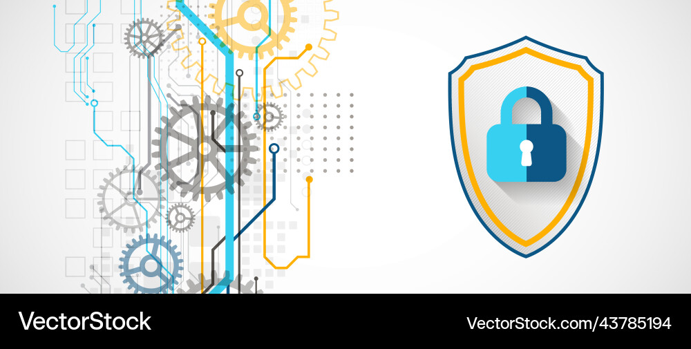 Protection concept protect mechanism system Vector Image