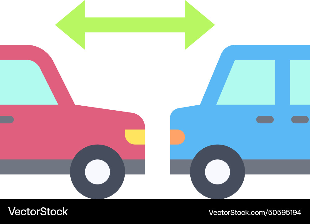 Range between car icon accident and safety Vector Image