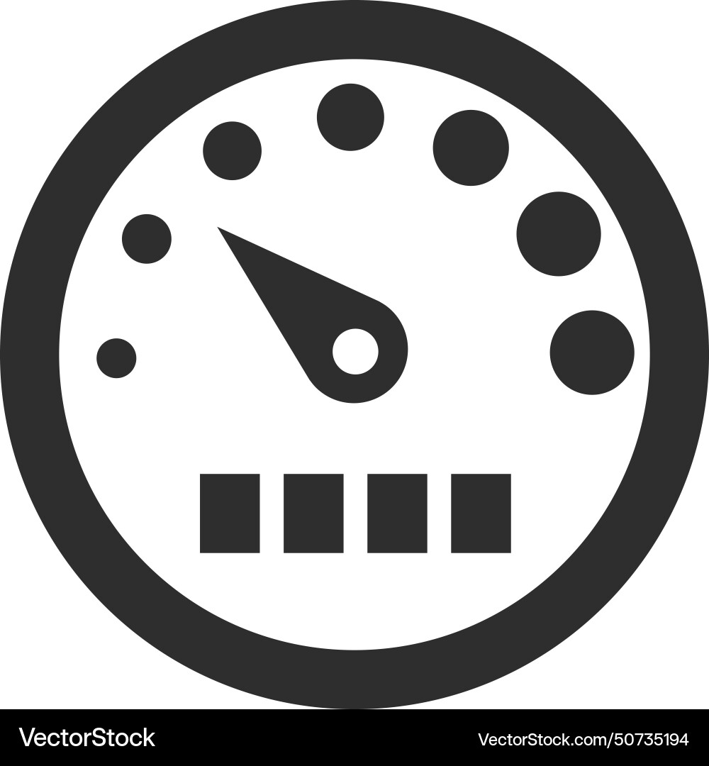 Speedometer black icon car dashboard gauge speed Vector Image