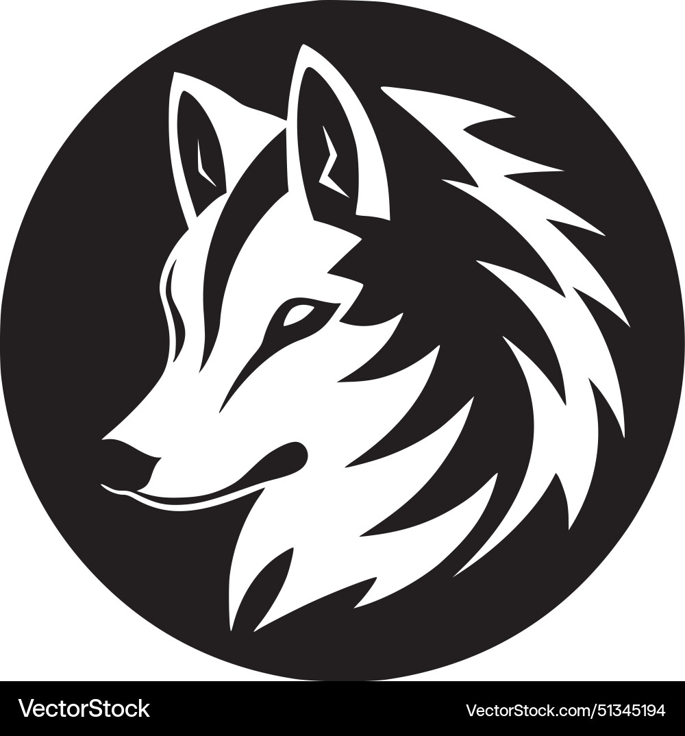 Wolf - black and white isolated icon Royalty Free Vector