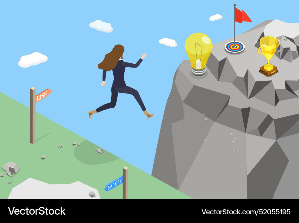 3d isometric flat of business Royalty Free Vector Image