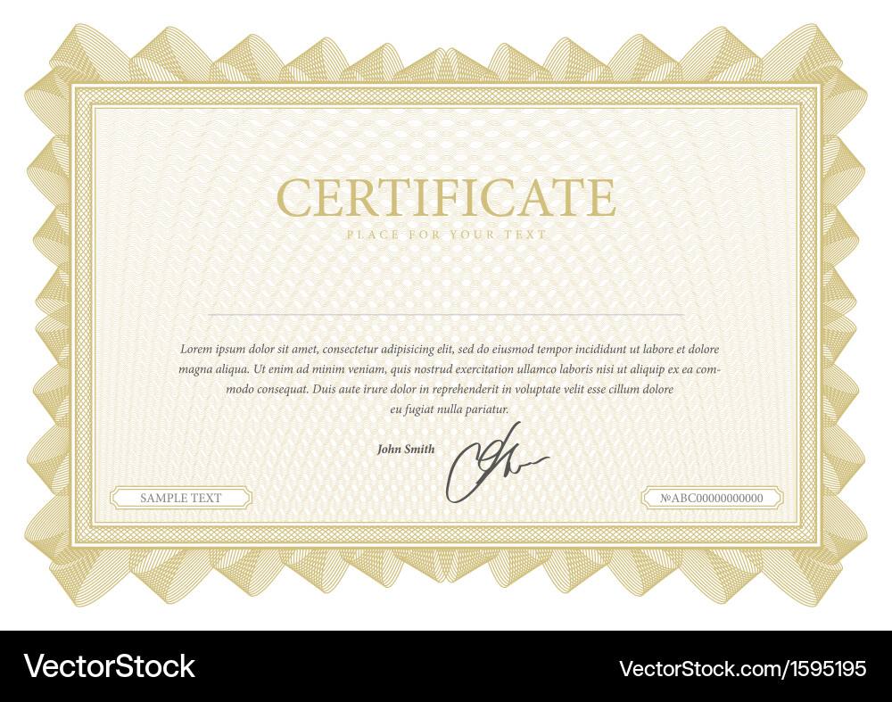 Certificate pattern that is used in currency Vector Image