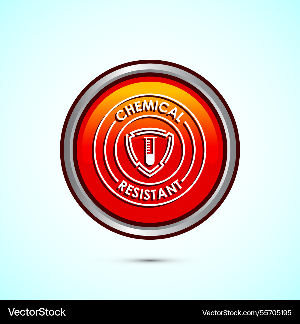 Chemical resistant icon design Royalty Free Vector Image