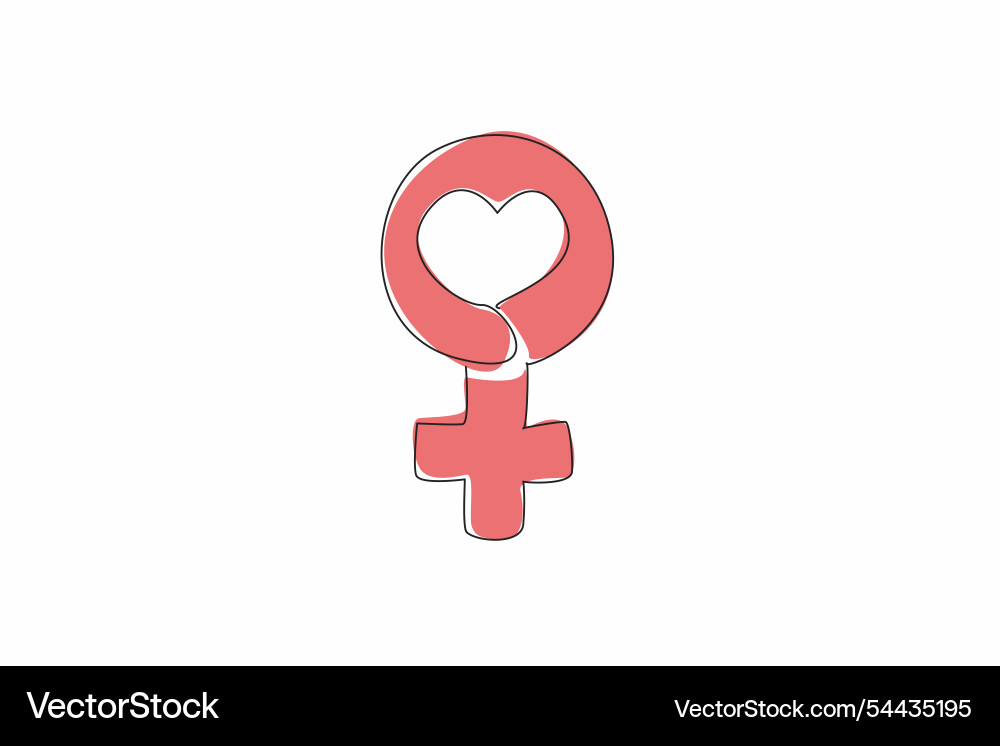 Continuous one line drawing heart shape Royalty Free Vector