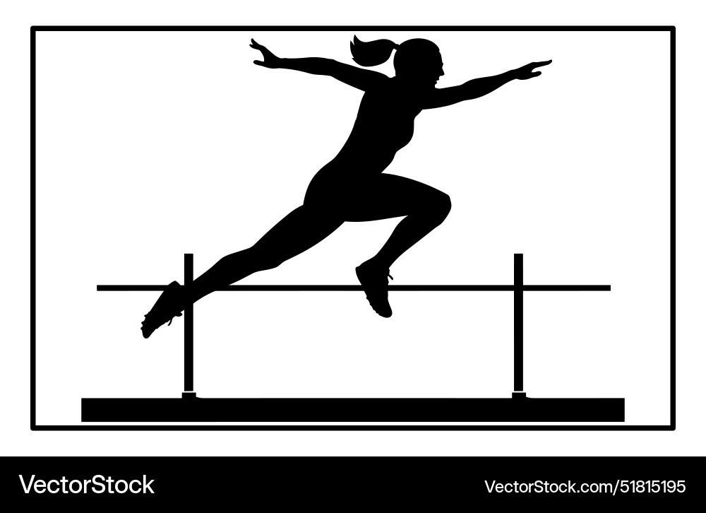 Hurdler silhouette on white background Royalty Free Vector