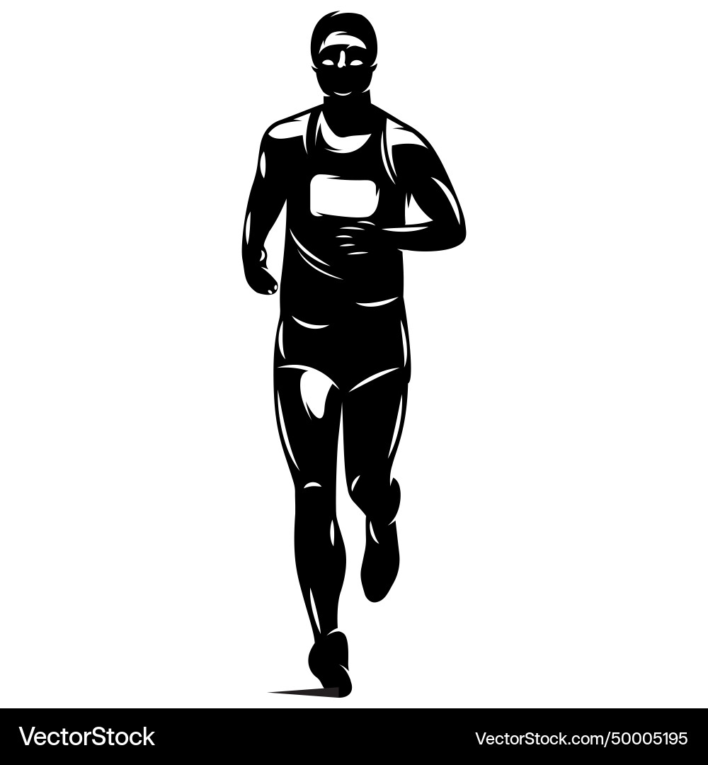 Running athlete participating in a marathon Vector Image