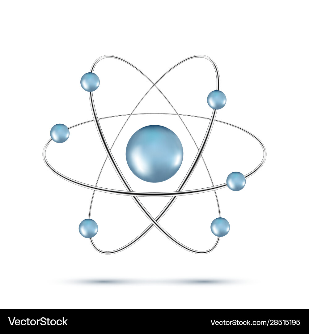 Sd blue atom molecule isolated on white Royalty Free Vector