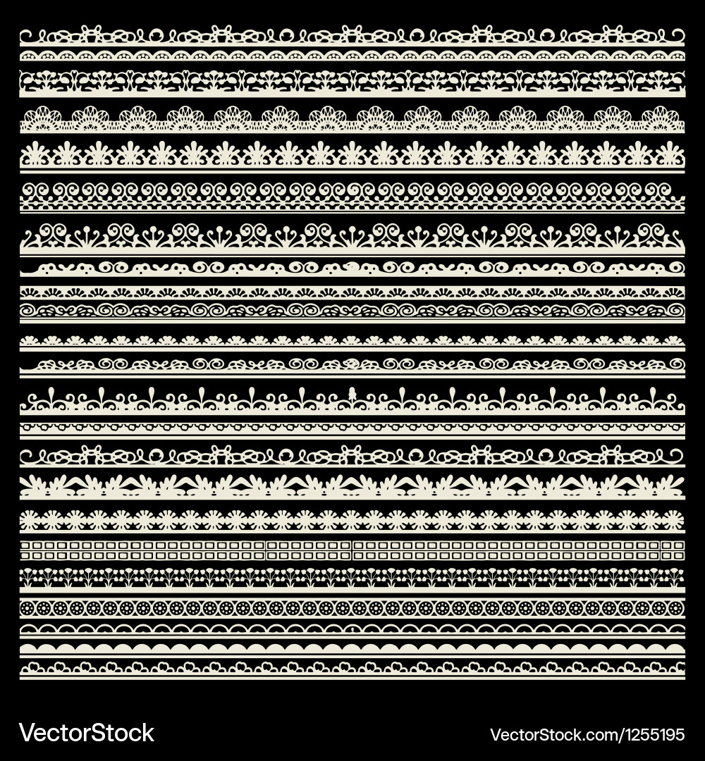Set of lace trims Royalty Free Vector Image - VectorStock