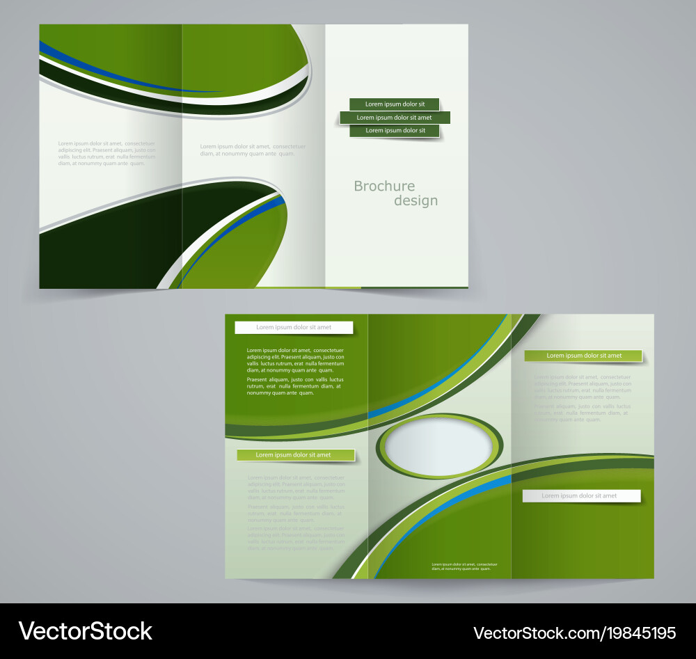 Three fold brochure template Royalty Free Vector Image