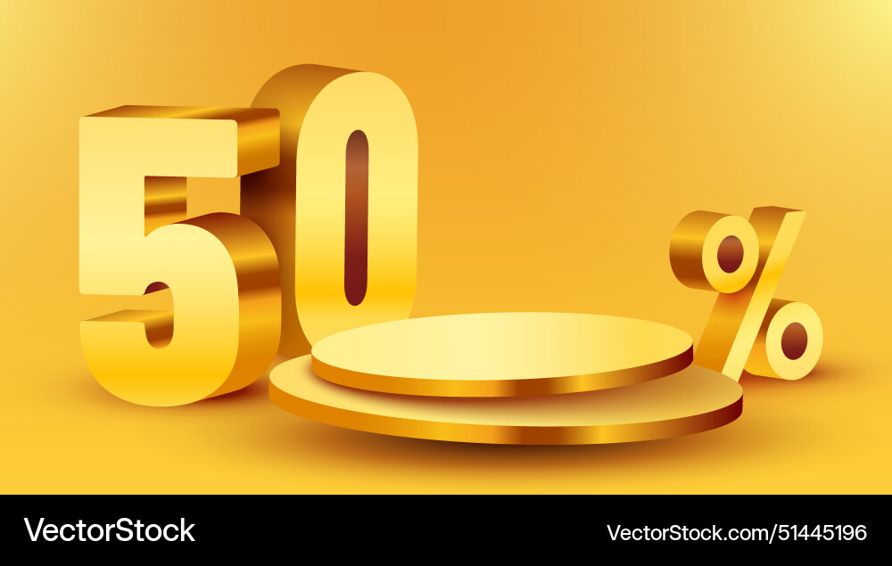 50 percent off discount creative composition Vector Image