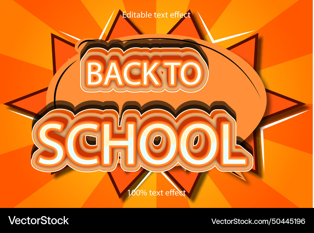 Back to school text effect Royalty Free Vector Image