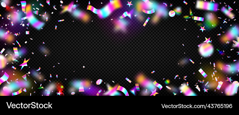Colorful confetti frame on transparent background Vector Image
