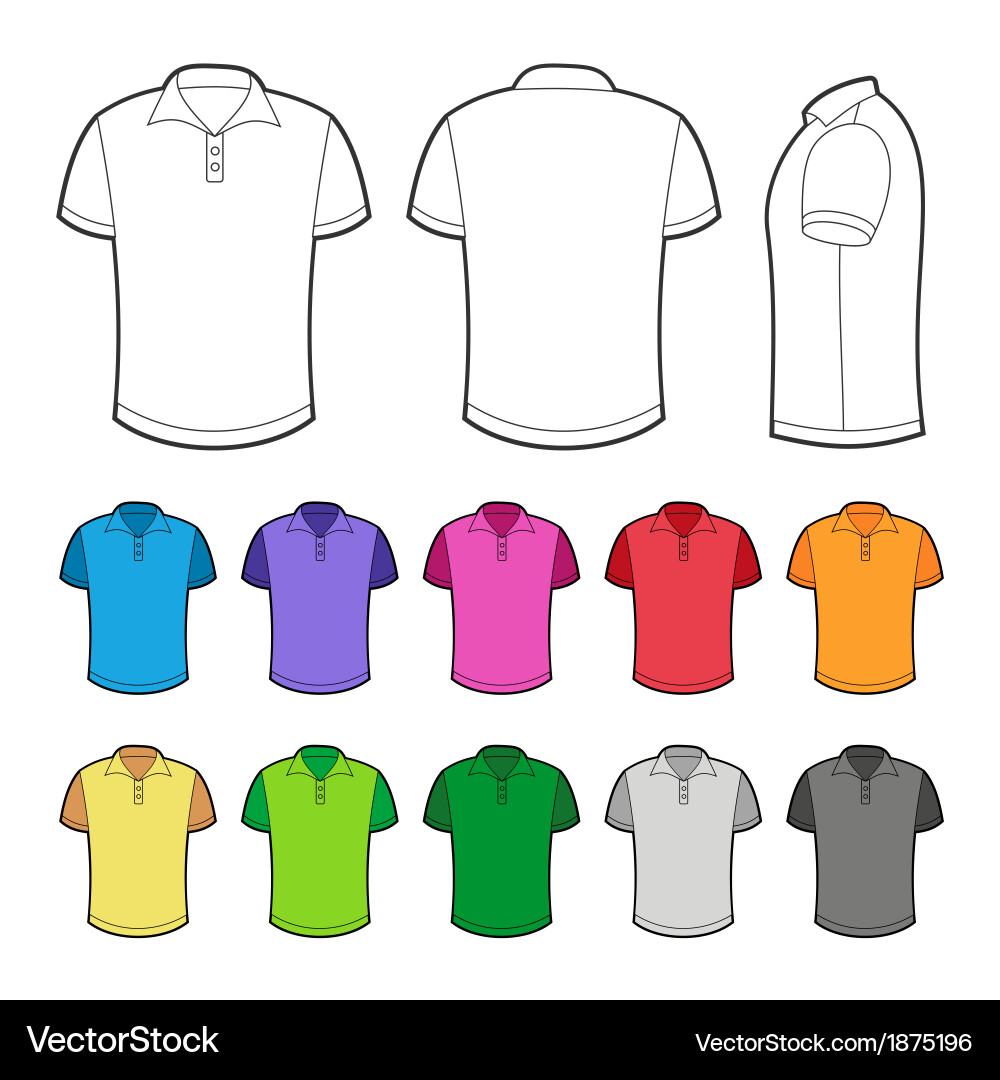 Colorful Polo Shirts Royalty Free Vector Image