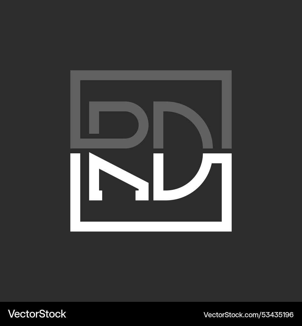 Creative modern minimalist rd letter logo design Vector Image