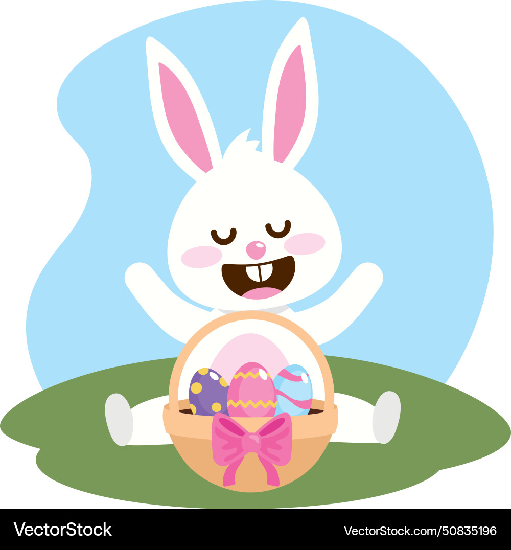 Easter bunny spring isolated Royalty Free Vector Image
