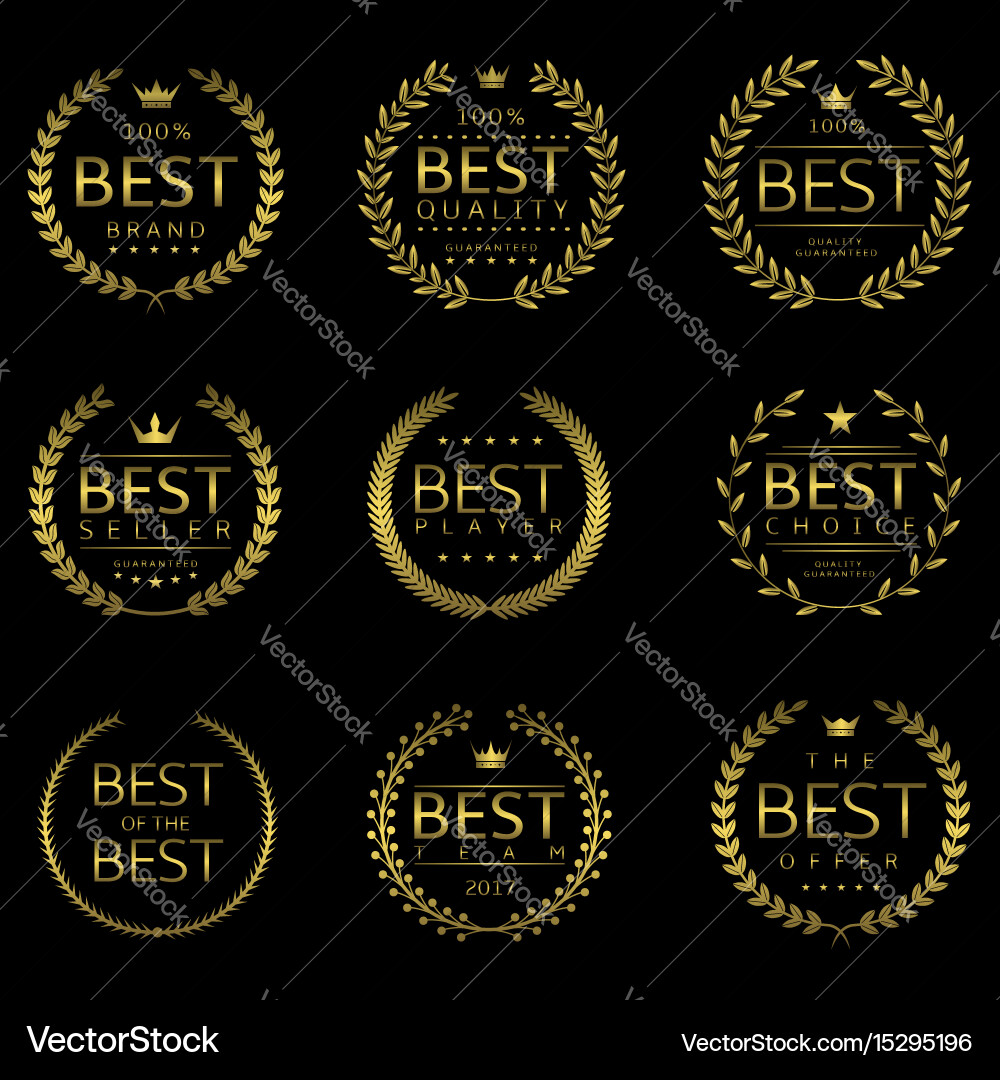 Golden best labels Royalty Free Vector Image - VectorStock