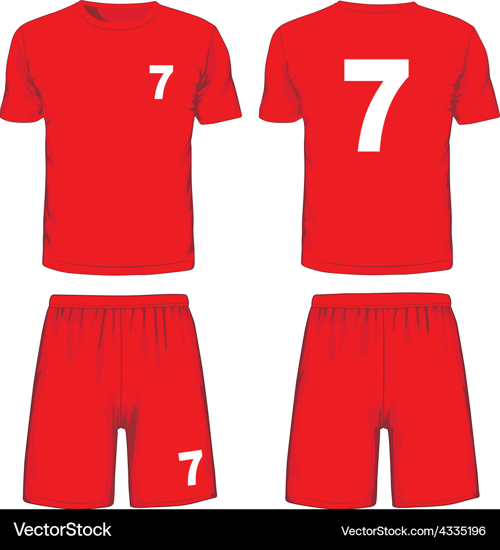 Set of soccer uniform front and back view Vector Image