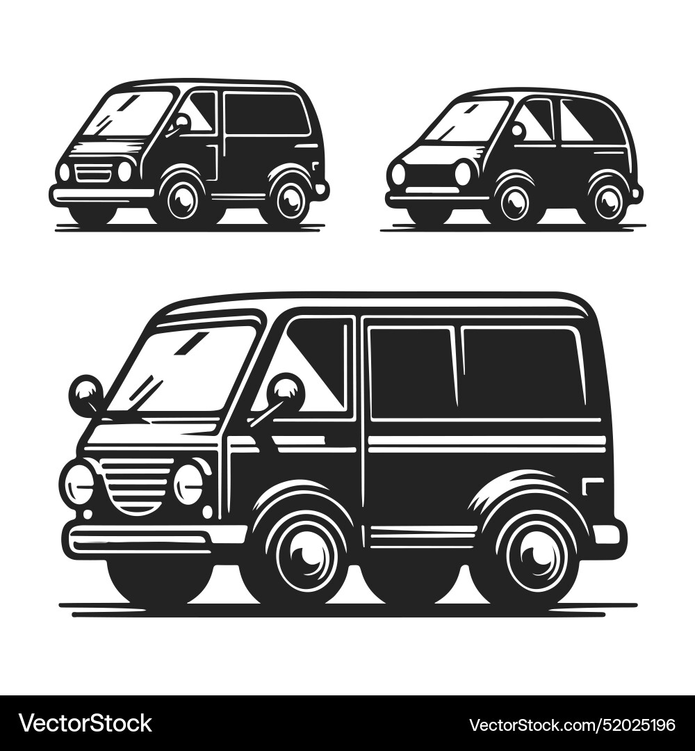 Srt of vans car van silhouette Royalty Free Vector Image