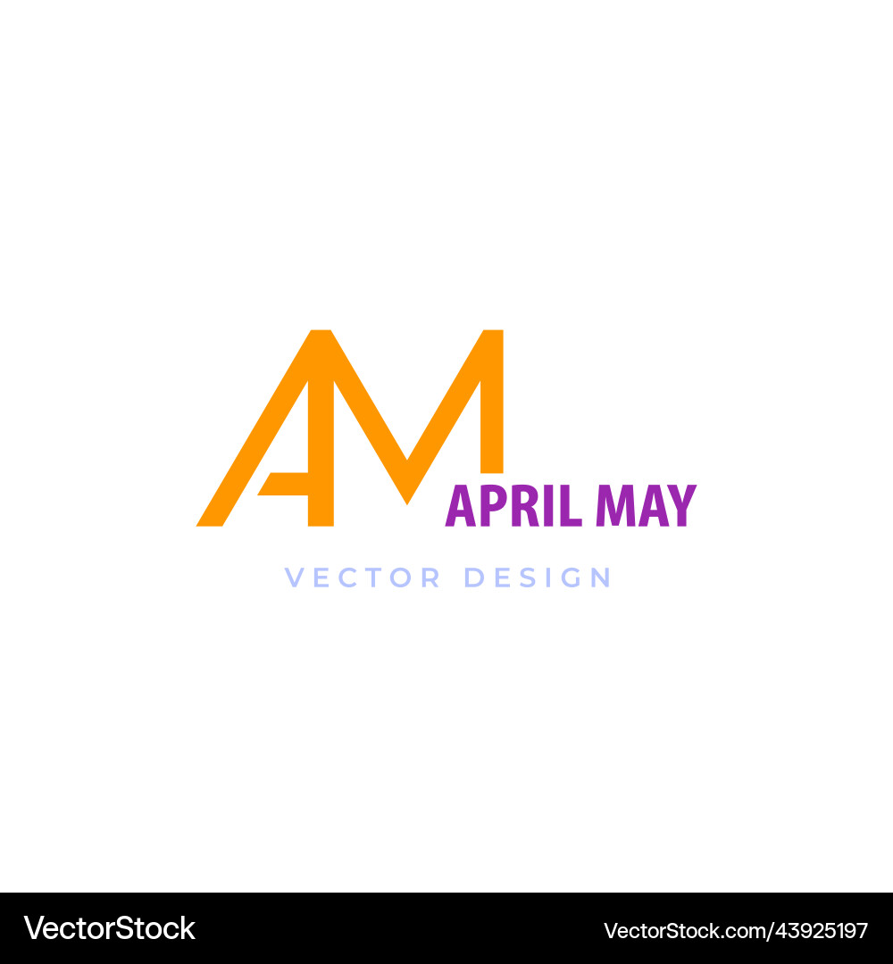 Am letters logo monogram design Royalty Free Vector Image