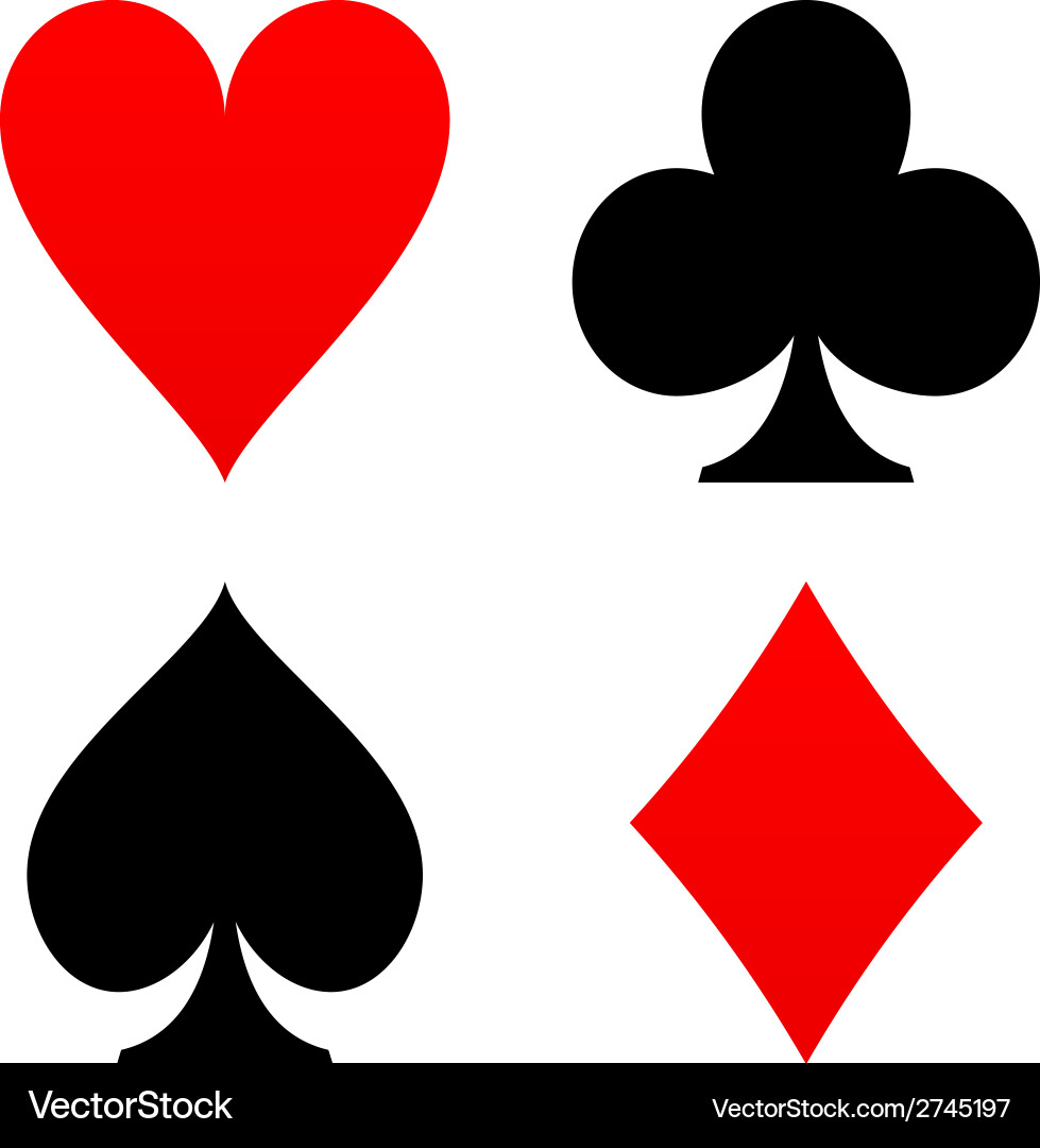 Card suits red and black Royalty Free Vector Image