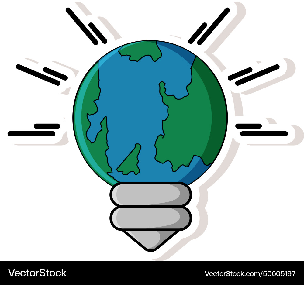 Earth bulb Royalty Free Vector Image - VectorStock