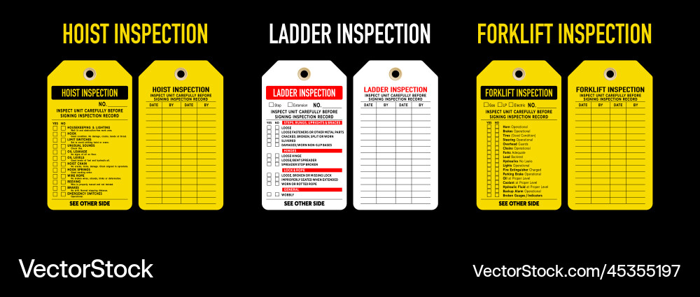 Equipment inspection tag Royalty Free Vector Image