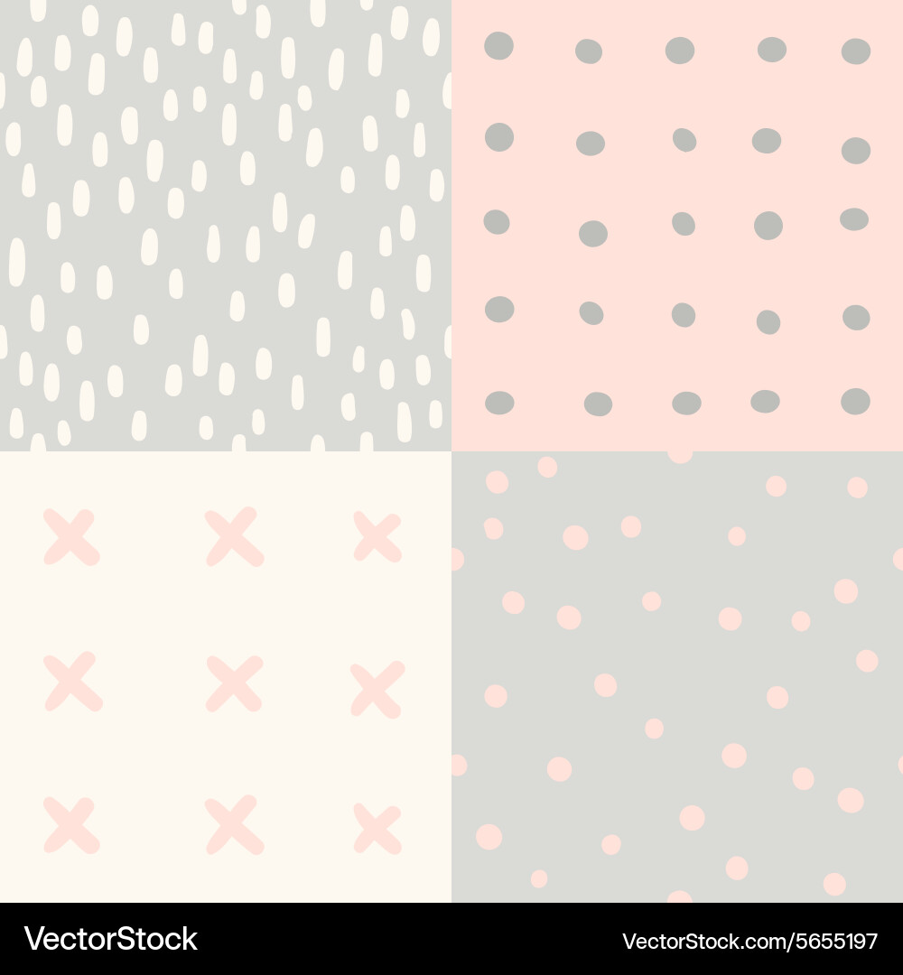 Four Cute Pastel Dot Patterns Royalty Free Vector Image