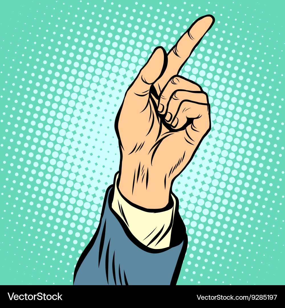 Gesture index finger direction Royalty Free Vector Image