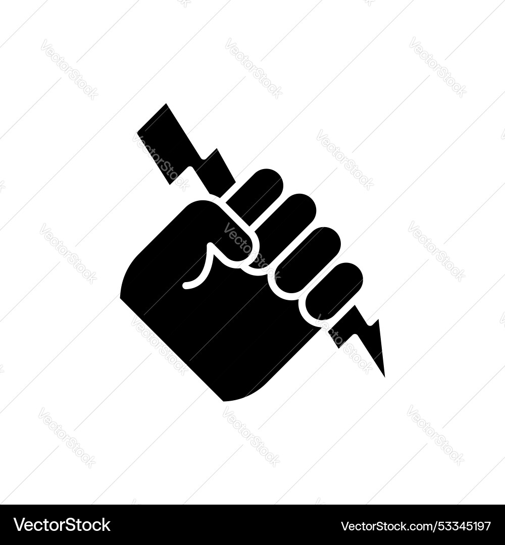Hand with power line icon isolated on white Vector Image