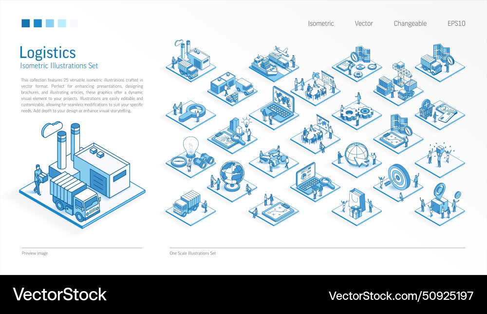 Logistic distribution business isometric Vector Image