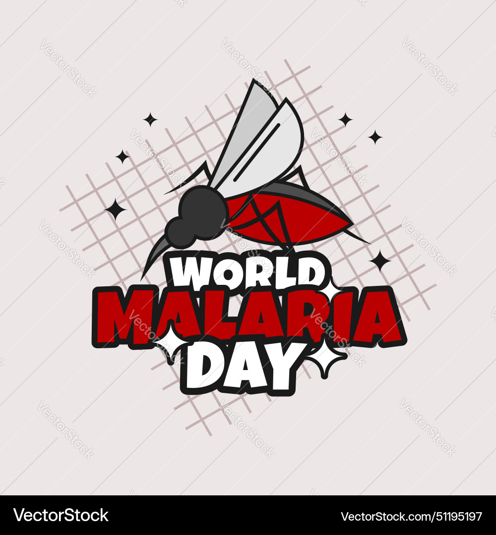 Malaria day groovy design Royalty Free Vector Image