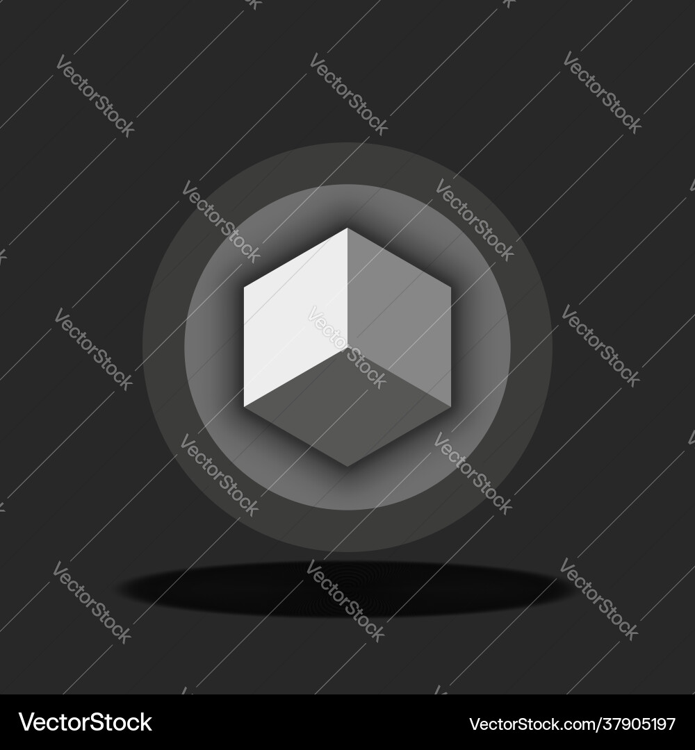 Volumetric Cryptocurrency Cube Logo Royalty Free Vector