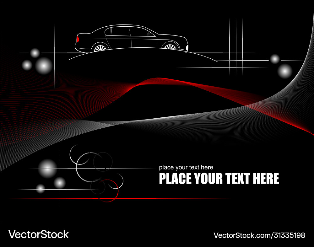 Abstract black hi-tech background with car sedan Vector Image