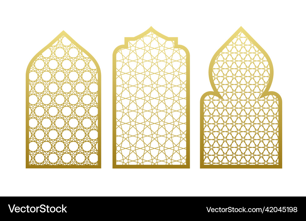 Arab window door pattern arabian islamic Vector Image