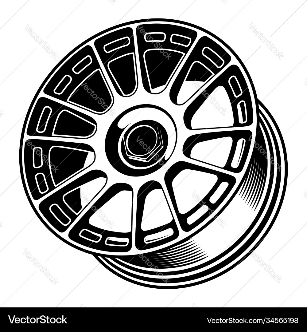 Car wheel Royalty Free Vector Image - VectorStock
