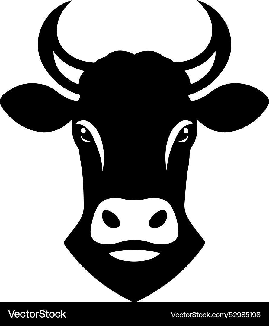 Cow head silhouette Royalty Free Vector Image - VectorStock